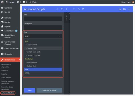 Advanced Scripts Plugin Para Wp Gestión Css Js