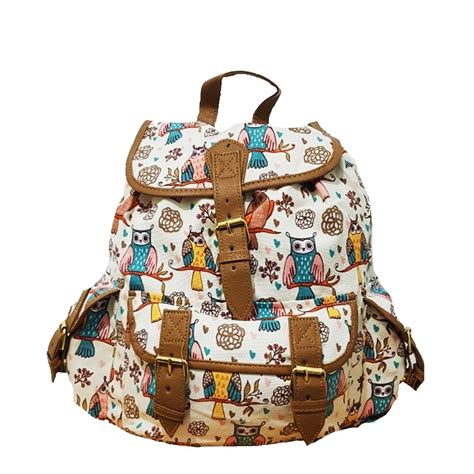 Owl Backpack Canvas Owl Backpack Size 34 X 34 X 13 Cm Online