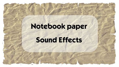 Notebook paper - Sound Effects - YouTube