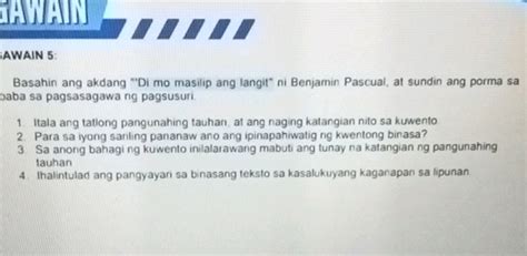 Awain Basahin Ang Akdang Di Mo Masilip Studyx