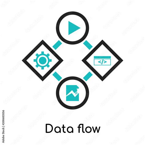 Data Flow Chart Icon Vector Sign And Symbol Isolated On White