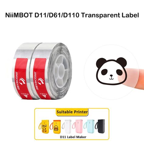 Clear Taper Niimbot Lable Maker Tape 055 X 157 Printer Sticker