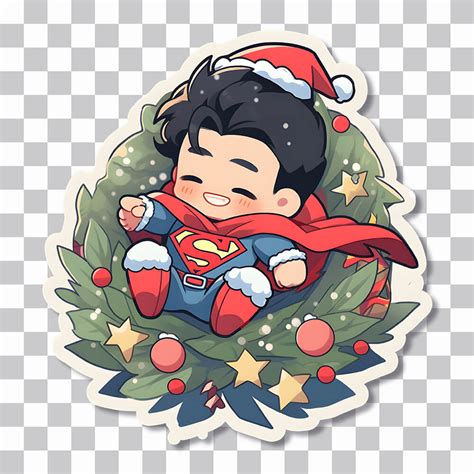 Chibi Superman Christmas Sticker Free Superman Png Sticker