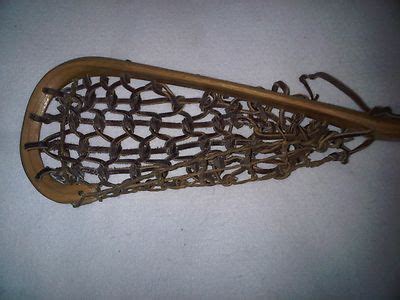 Vintage Mohawk Wooden Lacrosse Stick Leather And Gut Pocket Native