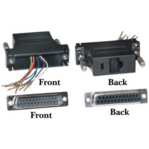 Db25 Male To Rj45 Female Modular Adapter Black