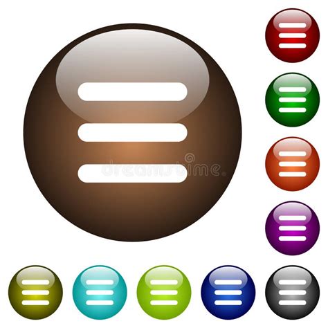 Round Glass Menu Buttons Design Template Stock Vector Illustration Of