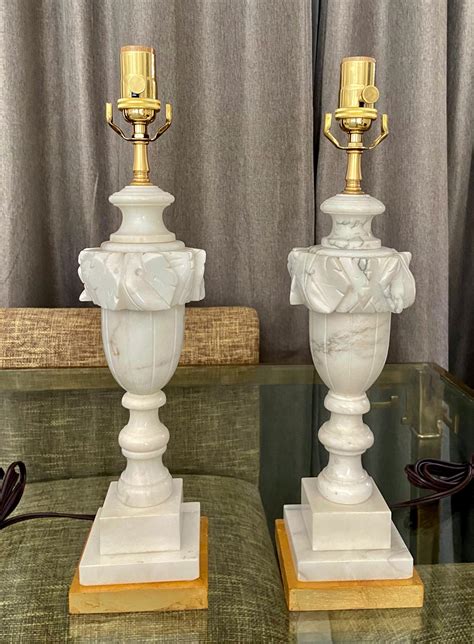 Pair Of Italian Urn Neoclassic Alabaster Table Lamps For Sale At 1stdibs