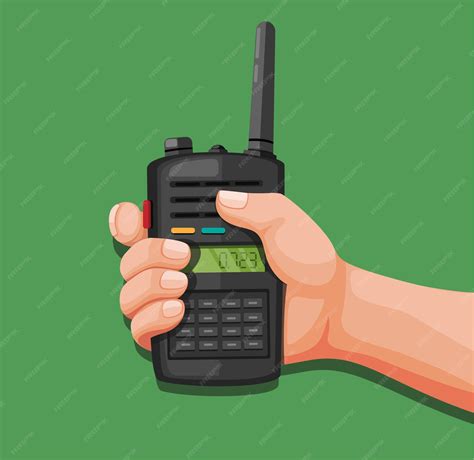 Premium Vector Hand Holding Walkie Talkie Radio Telephone