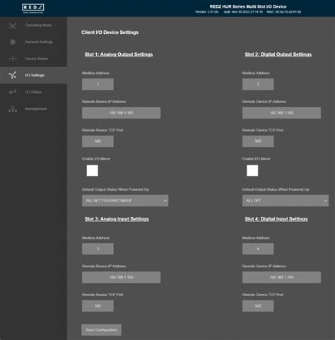 Redz Smart Communication Technologies Manual Hur Series Modbus Tcp Remote I O Devices User