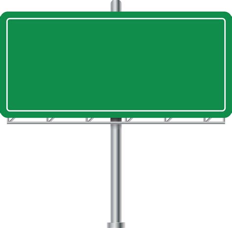Green Road Sign And Blank Road Billboard Blank Advertising Billboard