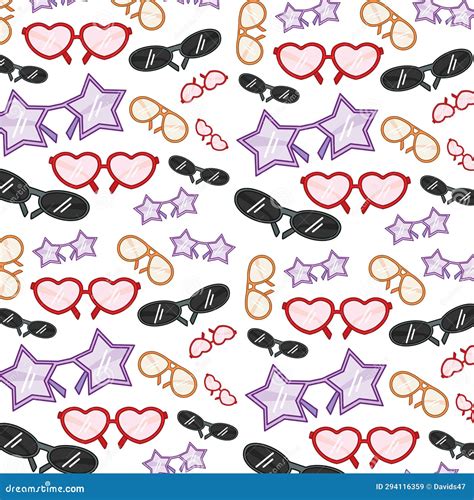 Trending Eyeglasses Seamless Pattern Background Vector Stock Vector