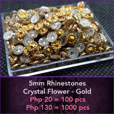 5mm Rhinestones Crystal Flower Gold 100pcs Shopee Philippines