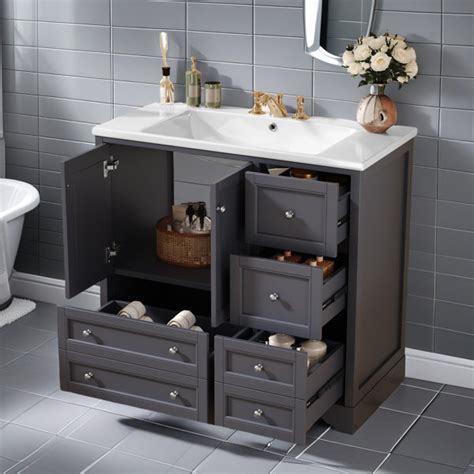 Magiccactus 36inch Bathroom Vanity Without Sink Solid Wood