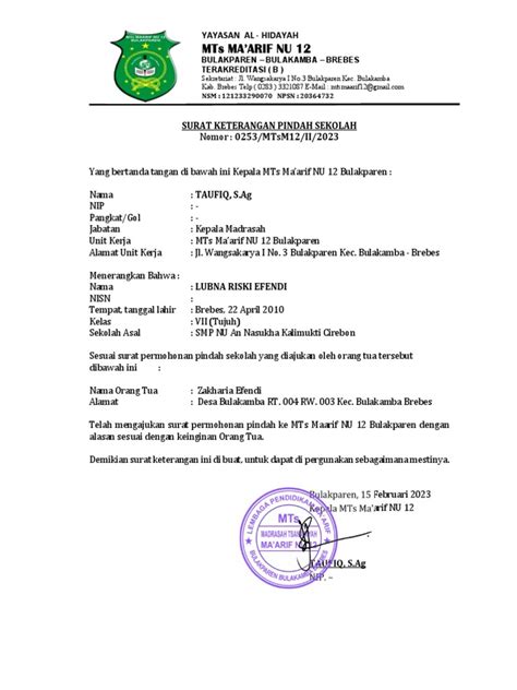 Surat Permohonan Mutasi Pdf Surat Permohonan Mutasi Pdf
