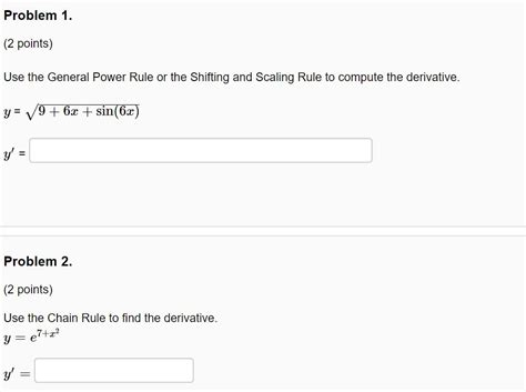 Solved Problem 1 2 Points Use The General Power Rule Or