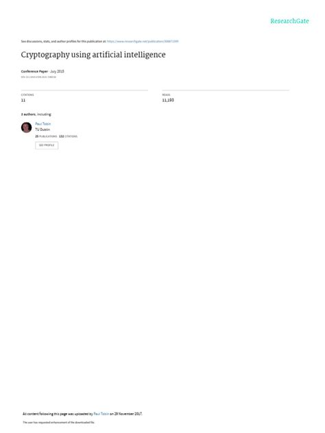 Cryptography Using Artificial Intelligen Pdf Cryptography