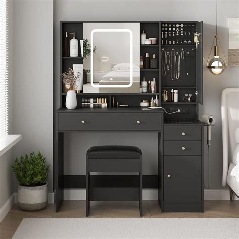 Vabches Vanity Desk With Mirror And Lights Vanity Table