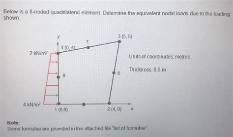 Solved Below Is A 8 Noded Quadrilateral Element Determine