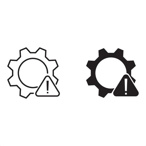 Technical Warning Black Glyph Icon Program Settings Issue Device Configuration Problem