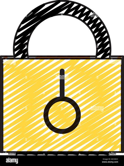 Doodle Padlock Security And Protect Access Object Vector Illustration Stock Vector Image And Art