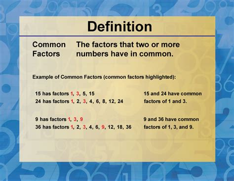 Factor Definition