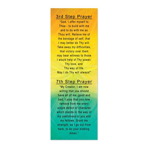 3rd And 7th Step Prayer Bookmark Alcoholics Anonymous Cleveland