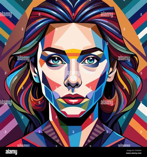 Women Face In The Style Of Picasso Cubism Woman Vector Illustration