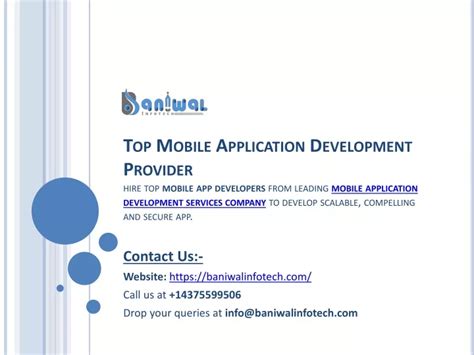 Ppt Top Mobile Application Development Provider Baniwalinfotech Powerpoint Presentation Id