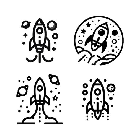 Premium Vector Set Of Rocket Icons Collection Of Spaceship Launch