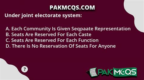 Under Joint Electorate System Pakmcqs