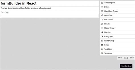 Formbuilder React Forked Codesandbox