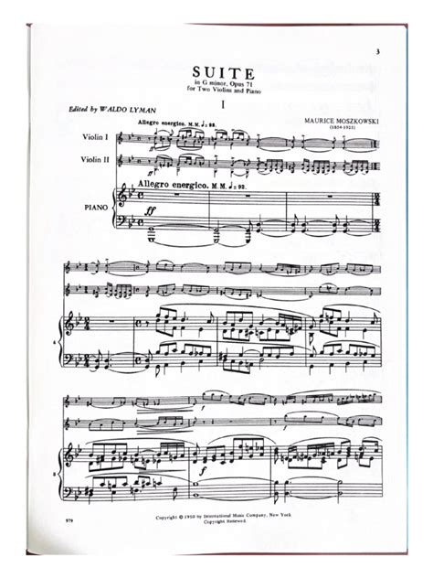Maurice Moszkowski Suite For 2 Violins And Piano Pdf