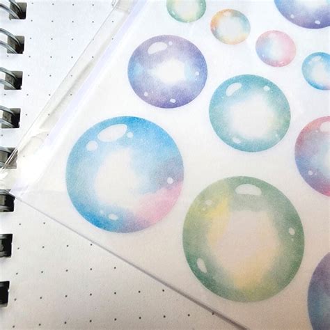 Sticker From Daiso Bubble Shape Journaling Kit Scrapbooking Kit