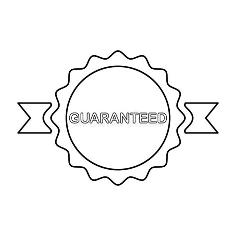 Guaranteed Label Icon In Outline Style Stock Vector Illustration Of
