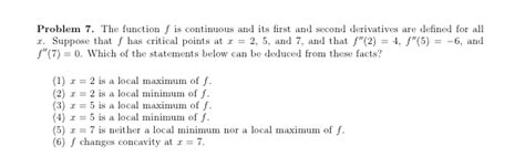 Solved The Function F Is Continuous And Its First And Second Chegg