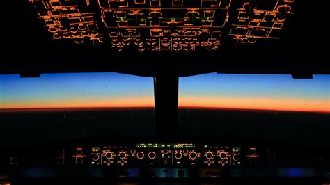 Wallpaper Cockpit Panel Display Buttons Airplane Evening Hd