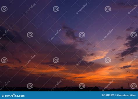 Beautiful Dramatic Natural Sunset Twilight Sky At Dusk Abstract Stock