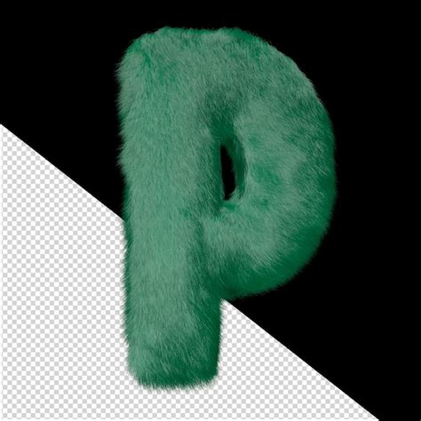 Premium Psd 3d Symbol Made Of Green Grass Letter P