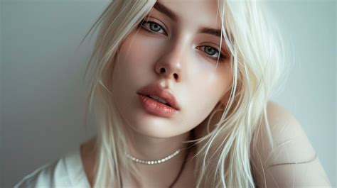 Cute Girl White Hair Premium Ai Generated Image