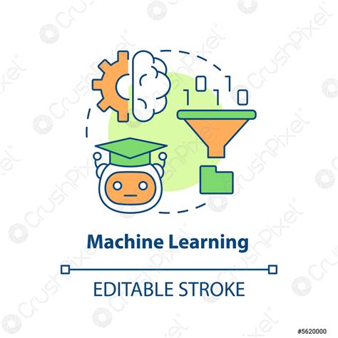 Machine Learning Concept Icon Stock Vector 5620000 Crushpixel