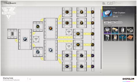 Arknights Endfield Blueprint Fast Cryston Component Farm