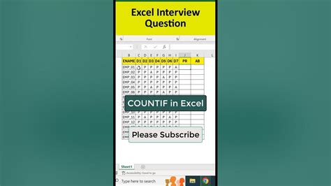 Excel Interview Question Countif In Excel Excel Shorts Youtube