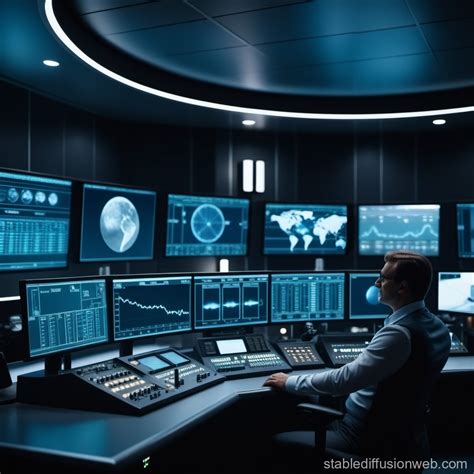 Scientific Research Control Room With Observation Deck Stable