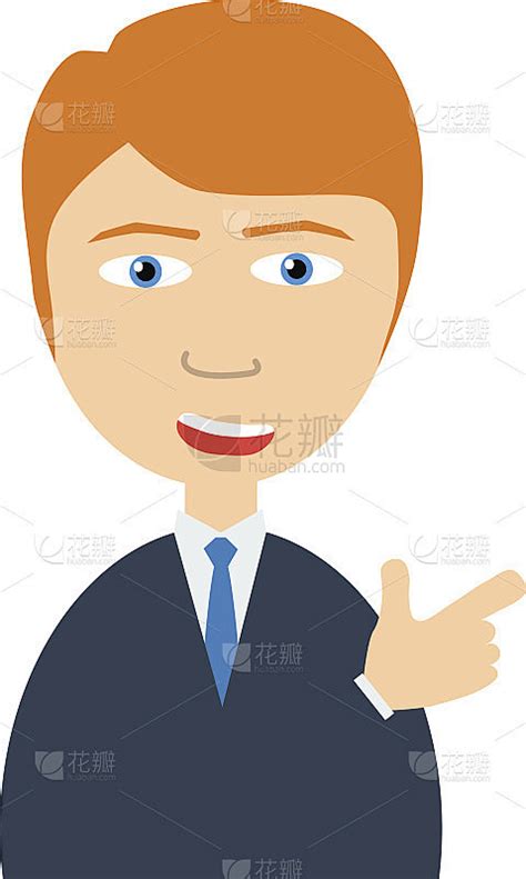 一个英俊的白人推销员指着他的手指和你说话