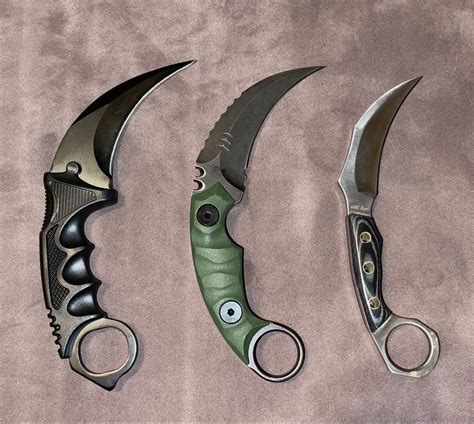 Karambit Trio Green And Black Knives Set