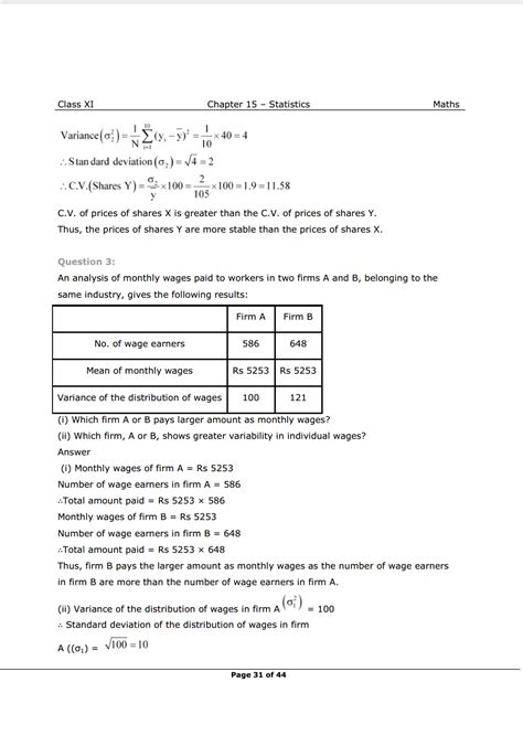 Ncert Solutions For Class 11 Maths Chapter 15 Statistics