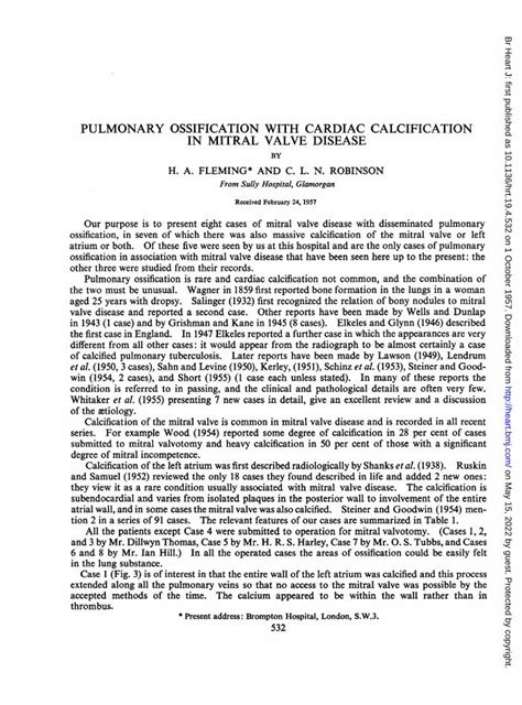 Pdf Pulmonaryossification With Cardiac Calcification In Mitral … Dokumen Tips