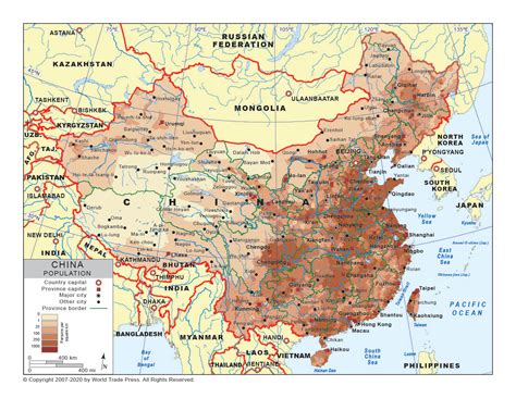 Population Density Map Of China Stock Map Agency