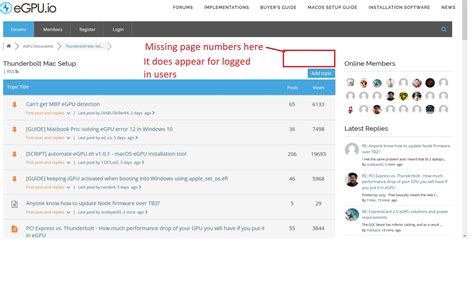 missing next page numbers for non login forum areas how to and