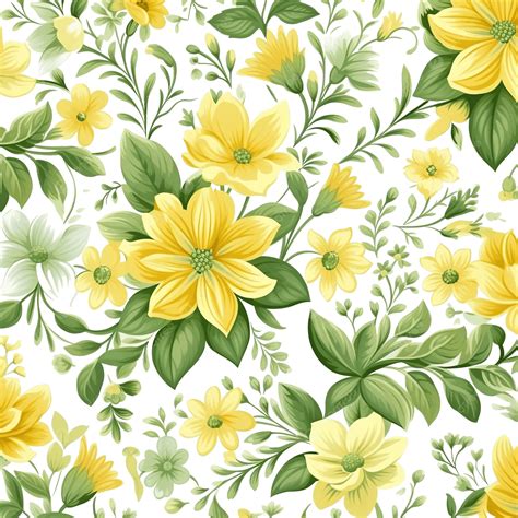 Yellow Floral Seamless Pattern